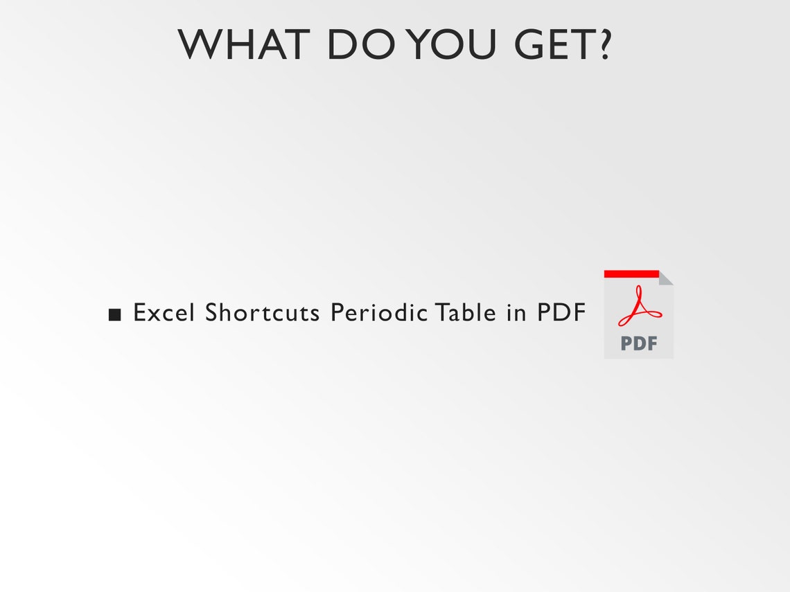 Excel Shortcuts Periodic Table Cheat Sheet (digital Download) - Etsy