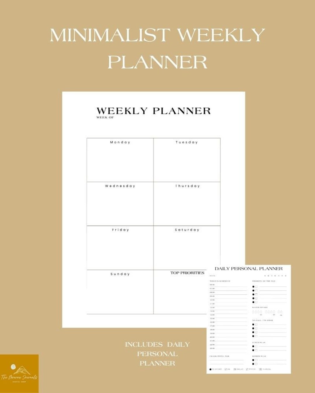 Minimalist Weekly Planner, Printable Weekly Planner, Weekly Schedule ...