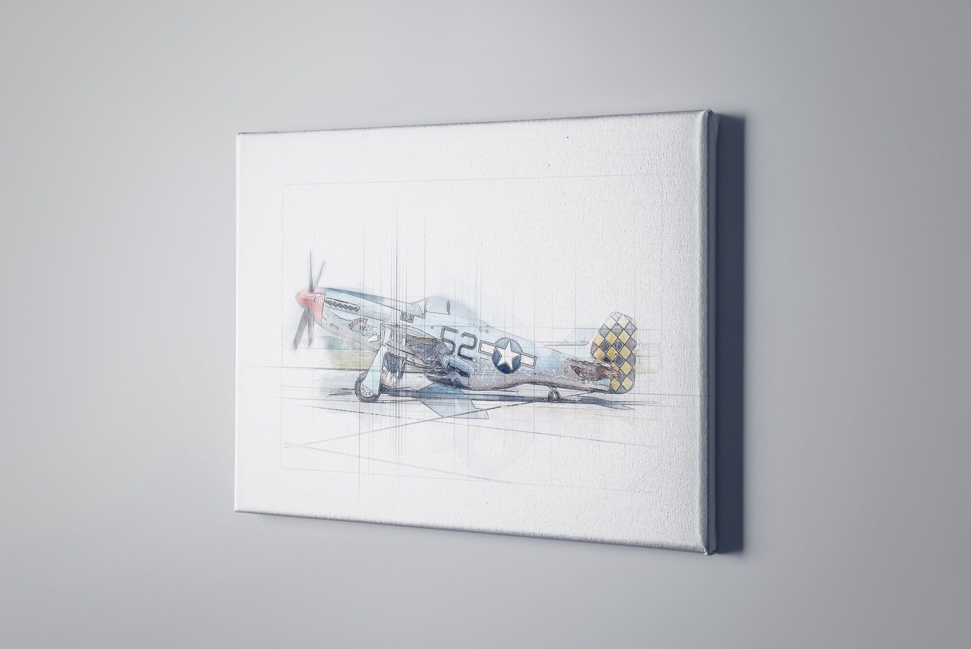 P-51D Mustang Mixed Media Wall Art, Printable Digital Download ...