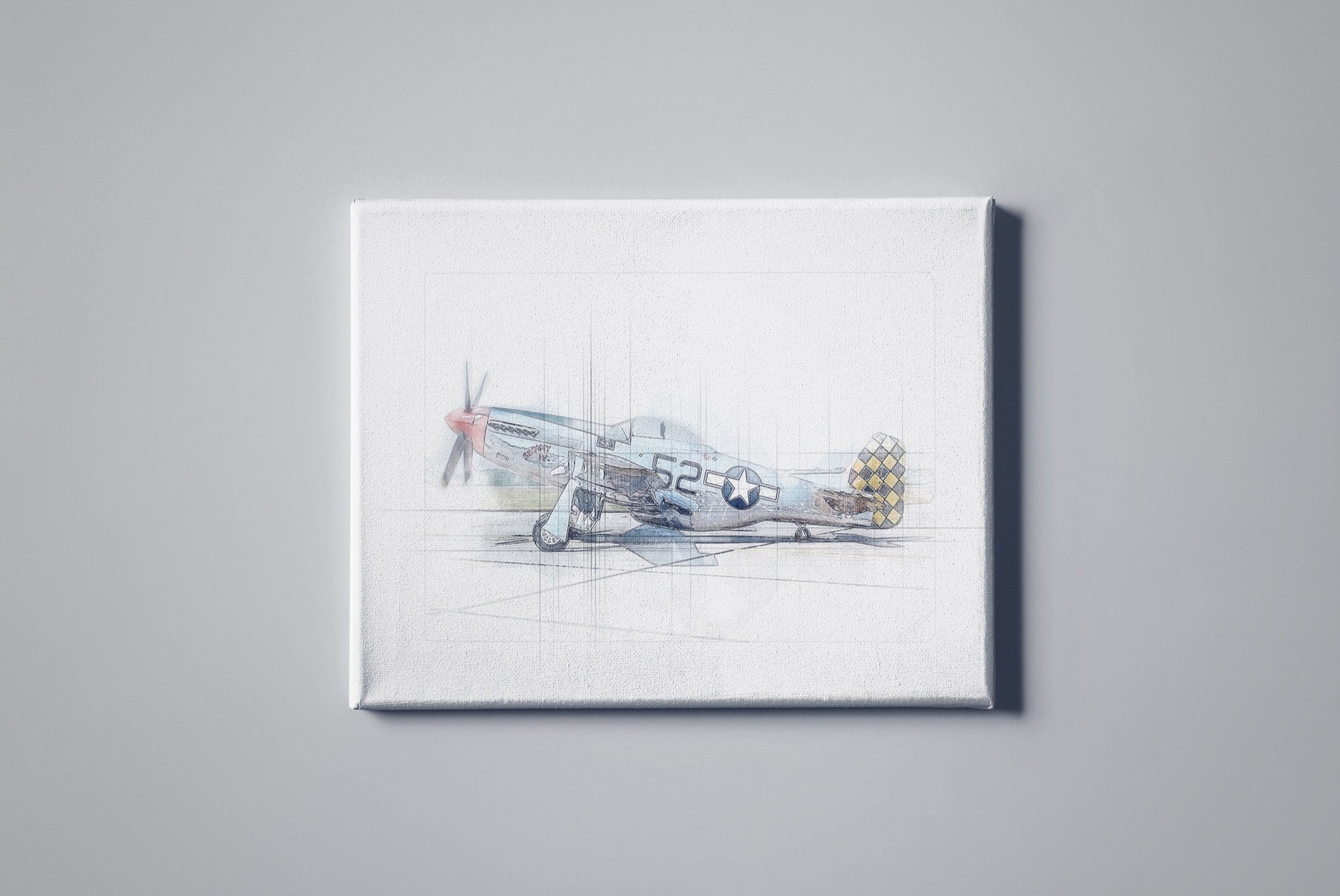P-51D Mustang Mixed Media Wall Art, Printable Digital Download ...