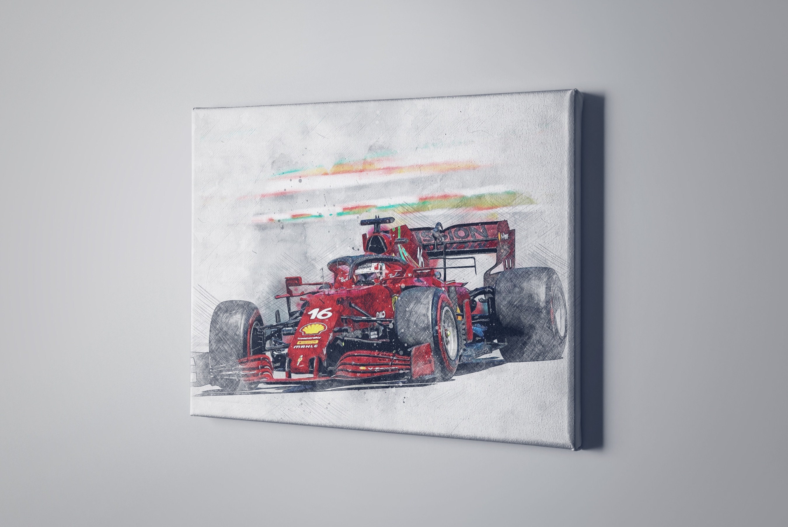 Ferrari F1 Watercolor Sketch. Printable Digital Artwork digital ...