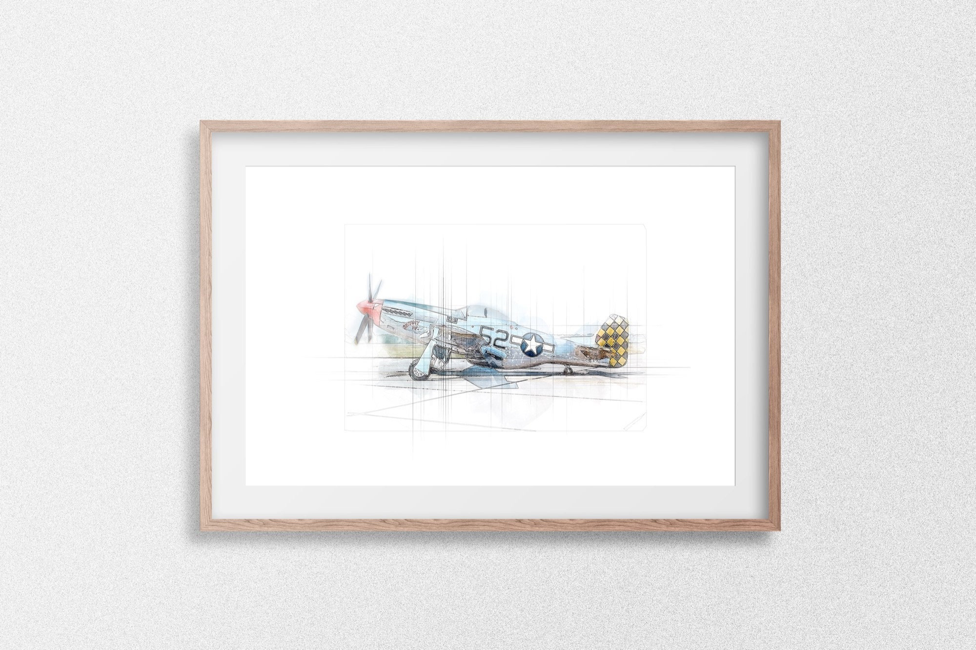P-51D Mustang Mixed Media Wall Art, Printable Digital Download ...