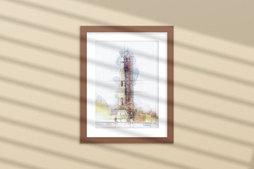 Saturn V Rocket Mixed Media Wall Art, Printable Artwork *digital ...