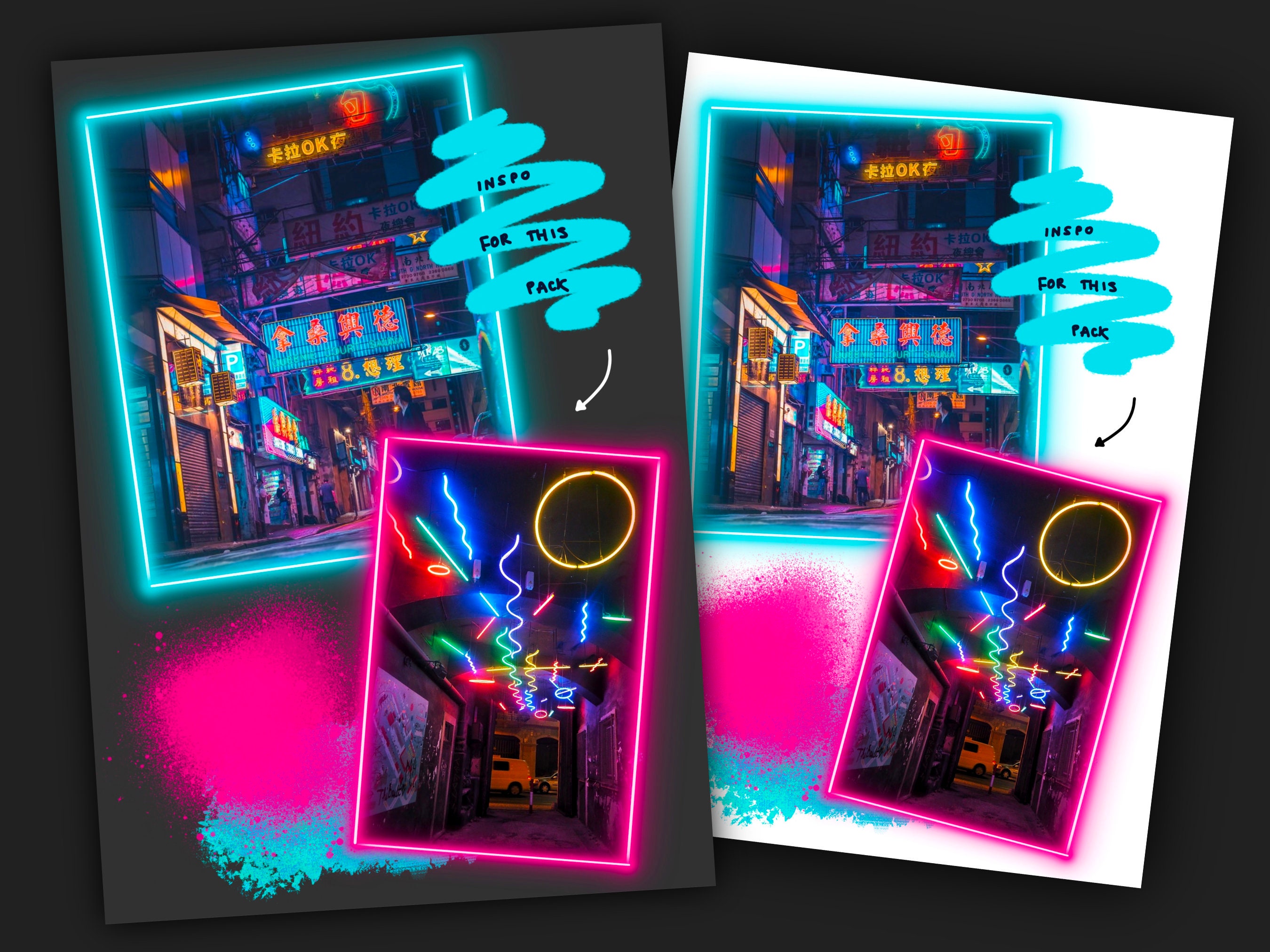 72 Neon Glow Sticky Notes and Matching Paint Shapes for - Etsy