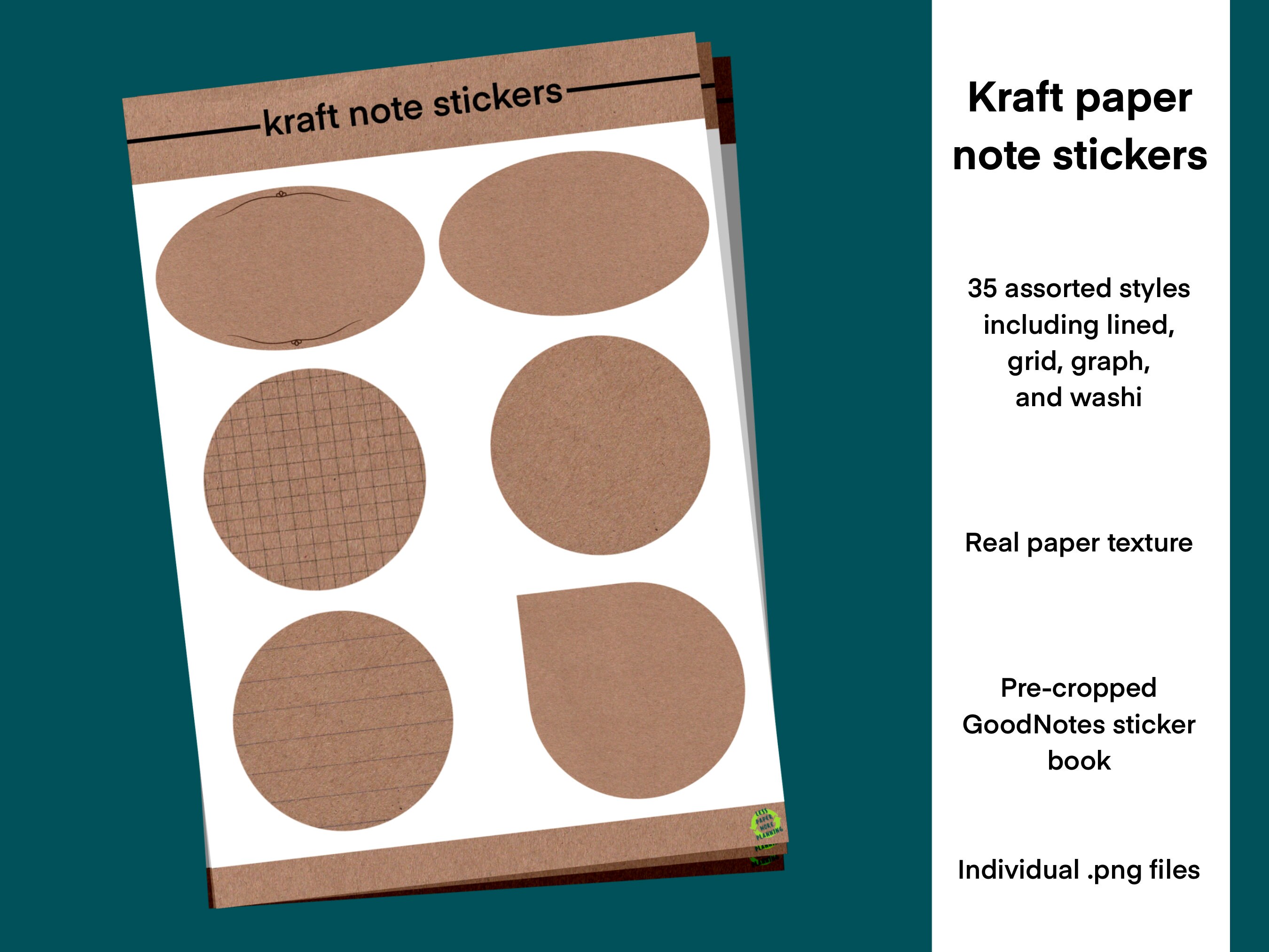 Kraft Paper Digital Stickers | REAL Paper Texture, Torn Paper, Washi ...