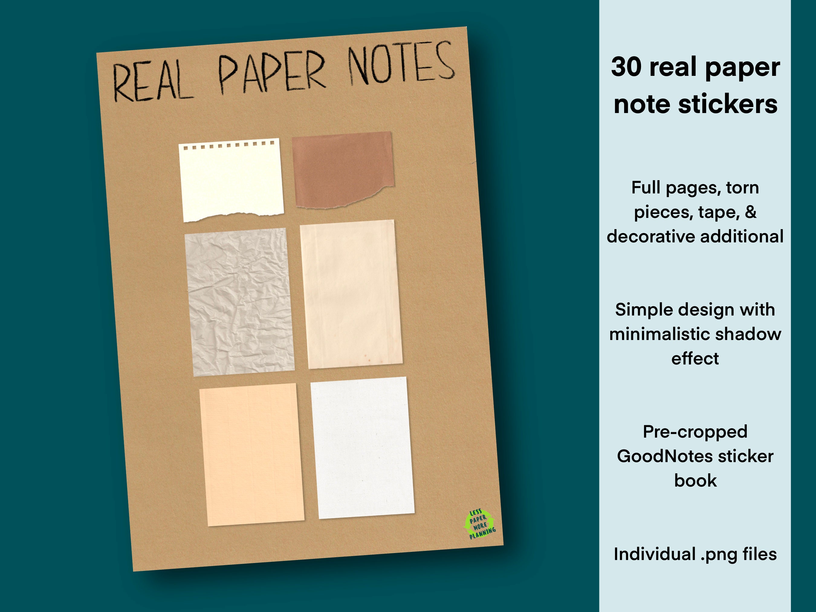 Real Paper Digital Stickers for Digital Journals Planners - Etsy