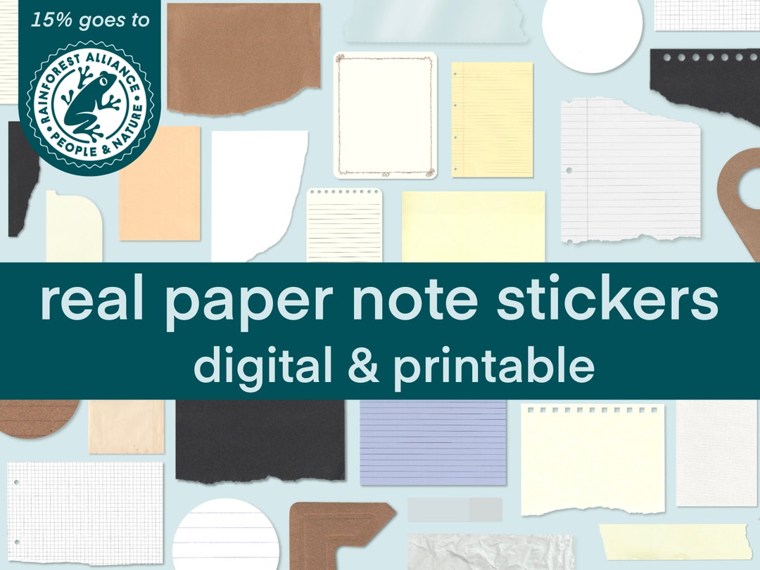 Real Paper Digital Stickers for Digital Journals, Planners, Note Taking ...
