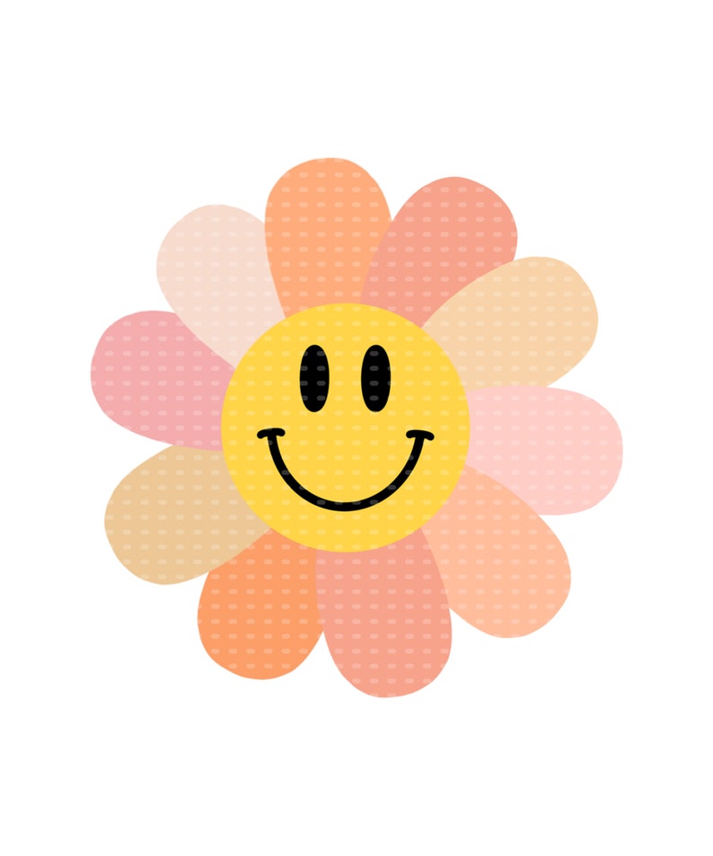 Boho Smiley Flower Png - Etsy