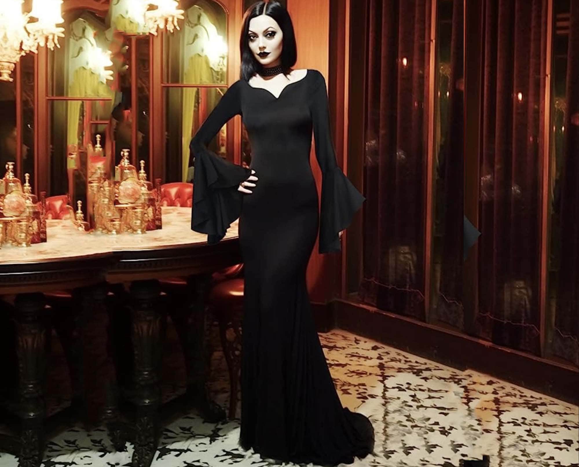 Morticia Addams Dress Etsy