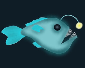 The Deep Sea Fish Drawing - Etsy