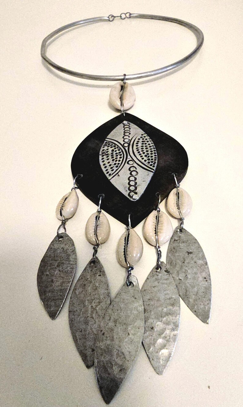 Maasai-inspired Cowrie Shell & Shield Pendant Necklace - Etsy