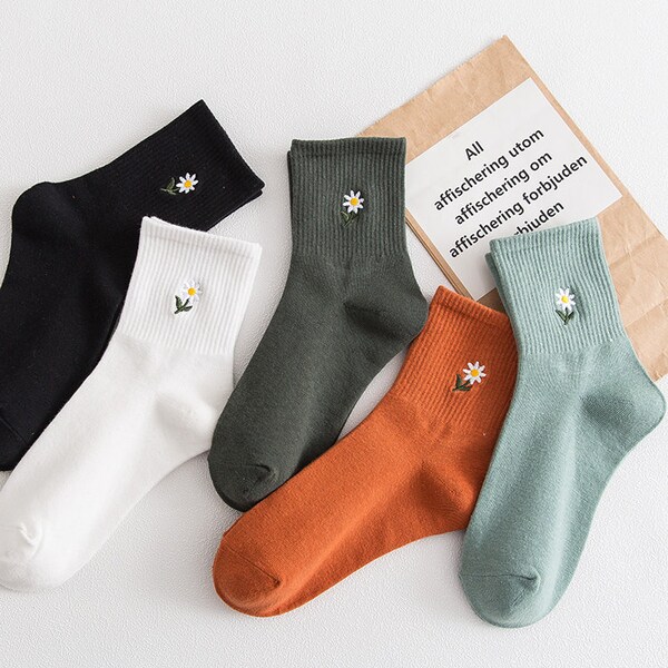 Embroidered Socks - Etsy