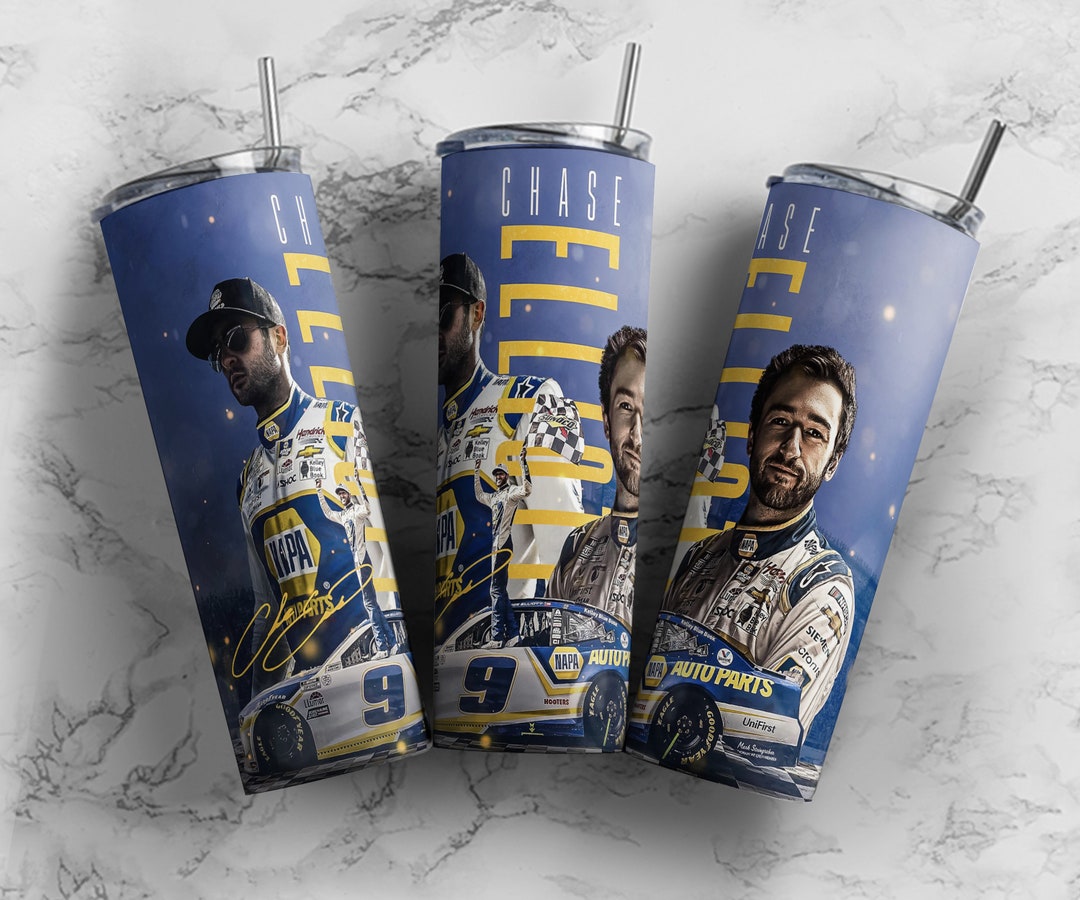 Nascar Chase Elliott Straight 20oz Skinny Tumbler Wrap Design ...