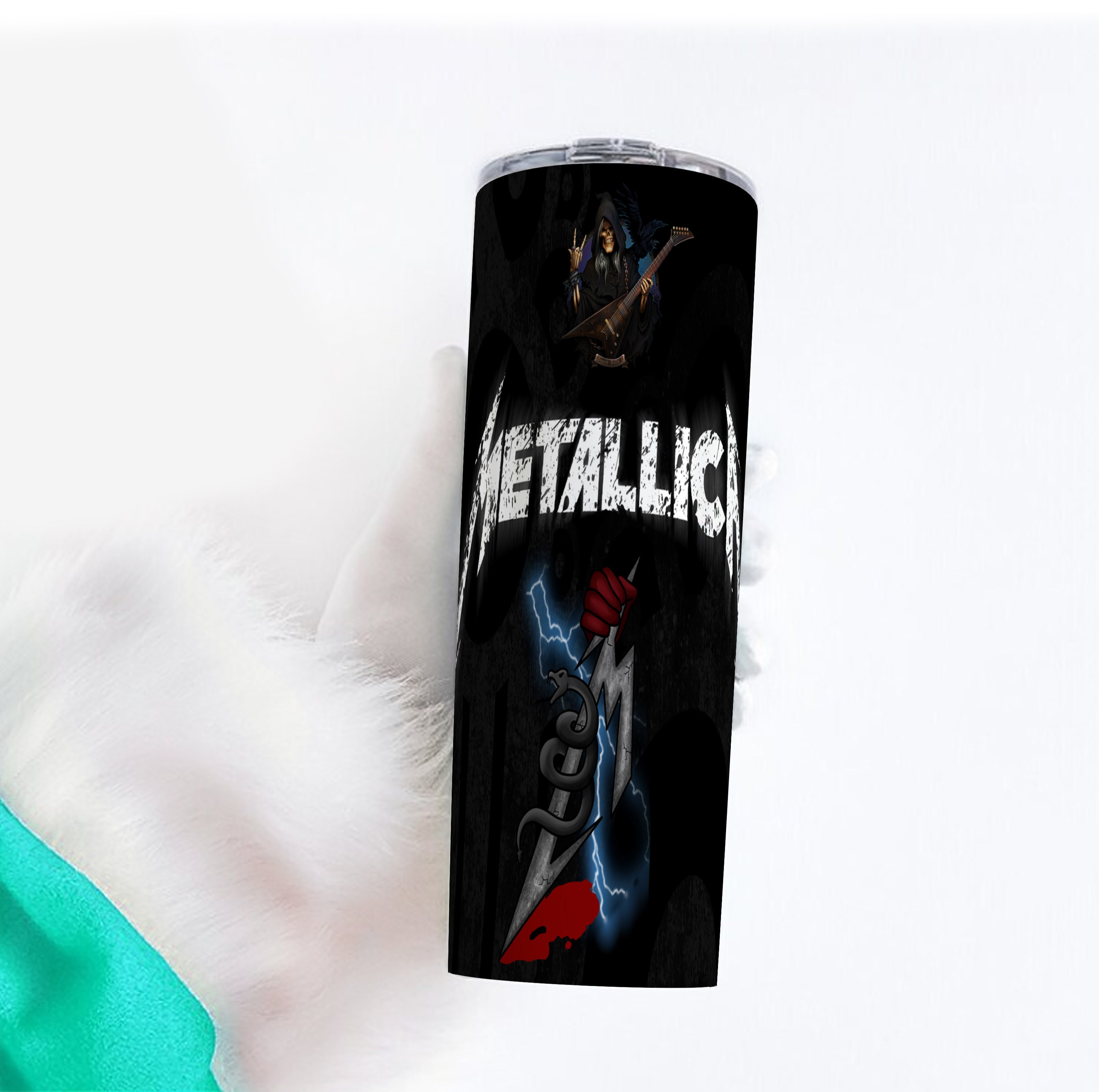 Metallica Tumbler Wrap20oz Skinny Tumbler Sublimation Designs, for ...