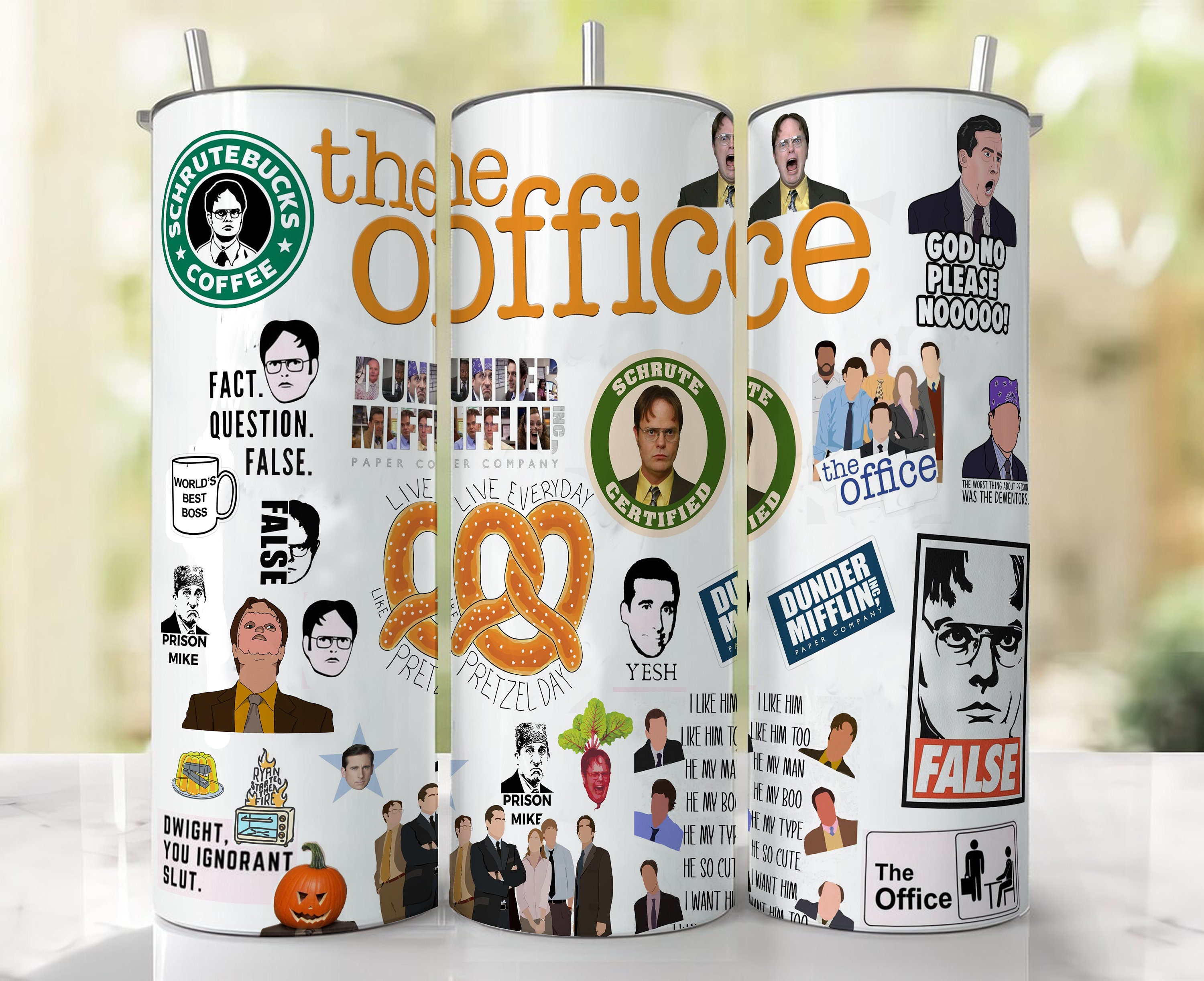 The Office Straight Skinny Tumbler Wrap 20 Oz Sublimation Wrap PNG ...