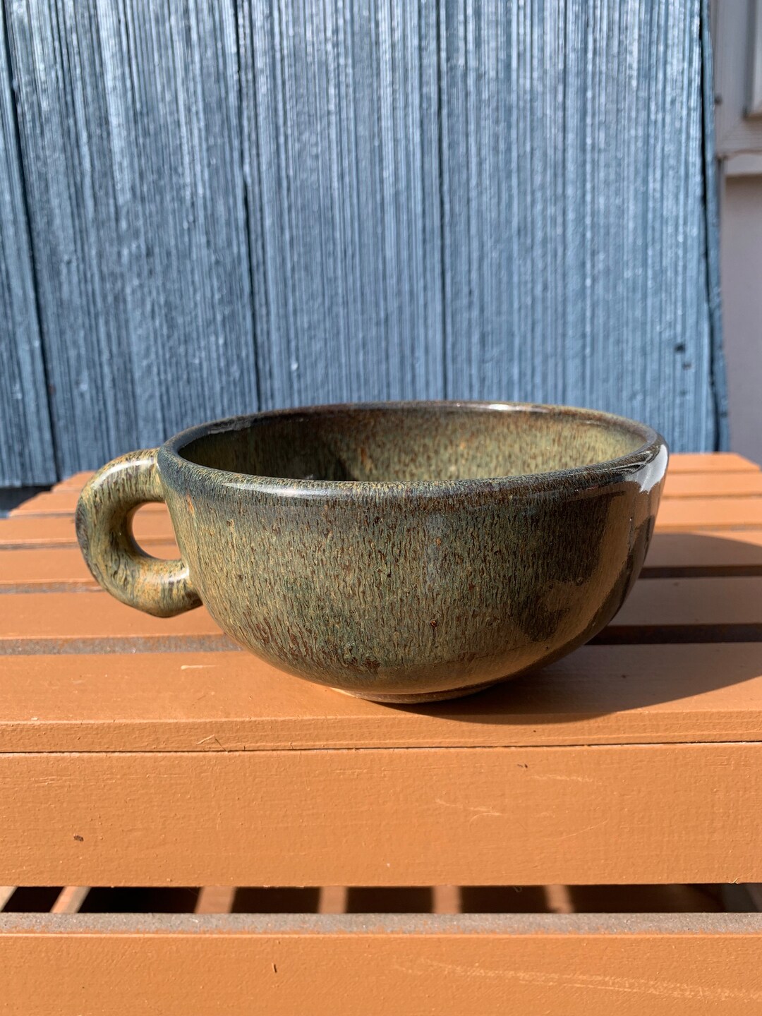 Stoneware Ceramic Bowl. 16oz Ceramic Bowl With Ring Handle. Glazed in ...