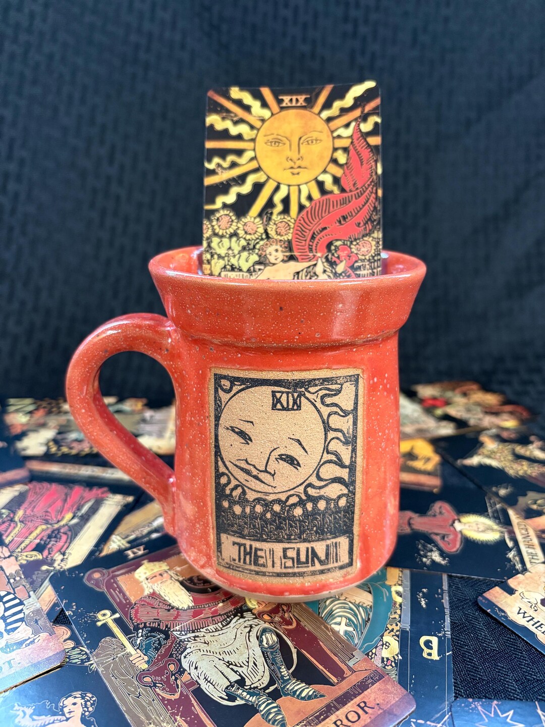 Tarot Card Mug: 12 Oz Stoneware Mug With Underglaze Designs - Etsy