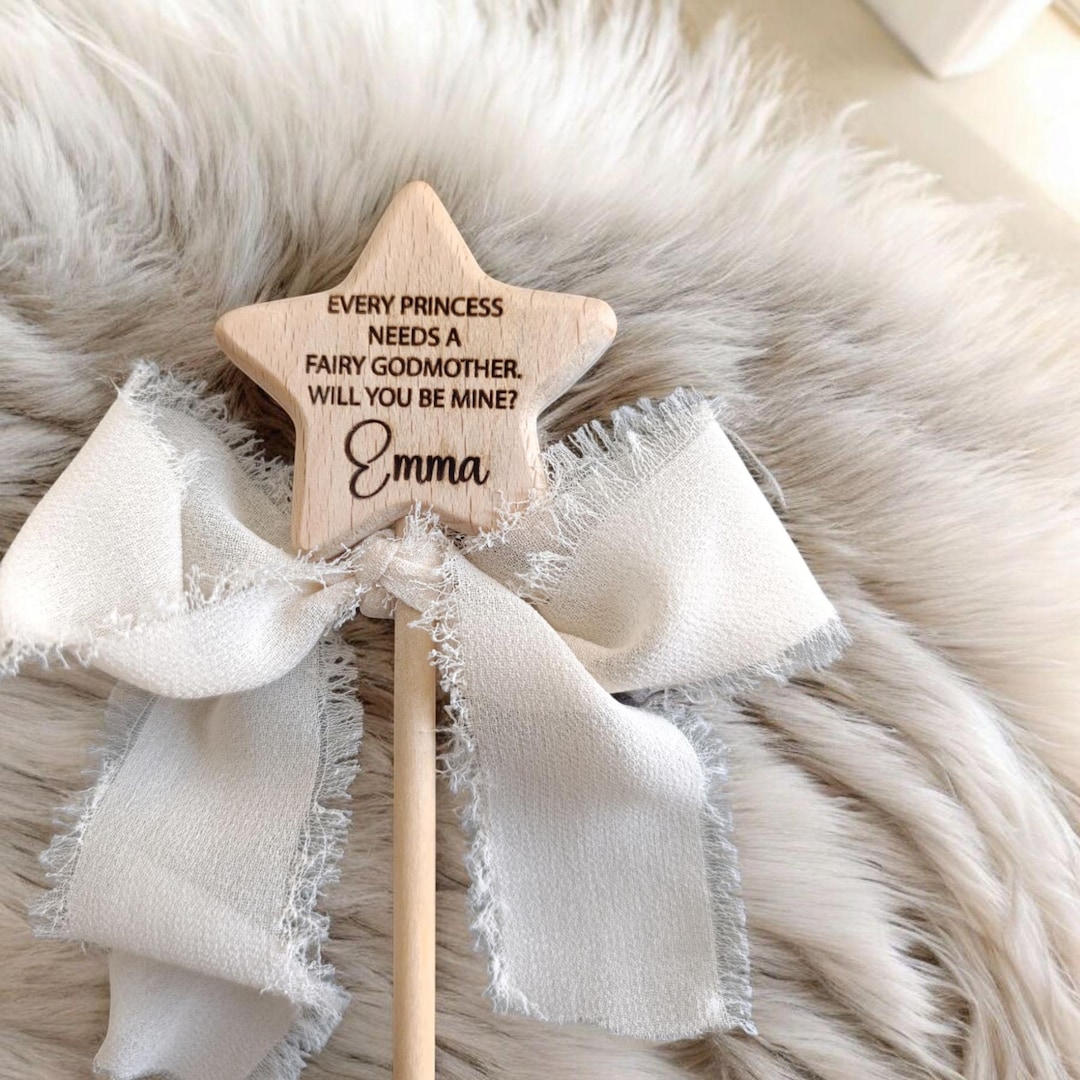 Personalized Wooden Star Wand – Fairy Godmother Proposal Gift, Custom ...
