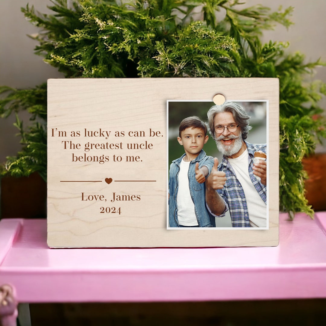Personalized Uncle Picture Frame: Engraved Wood Photo Gift - Etsy