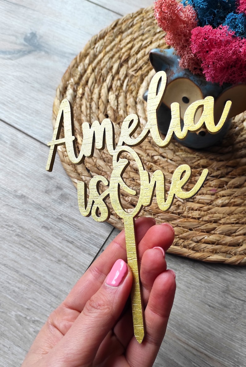 Personalized First Birthday Cake Topper: Wooden Name Topper - Etsy
