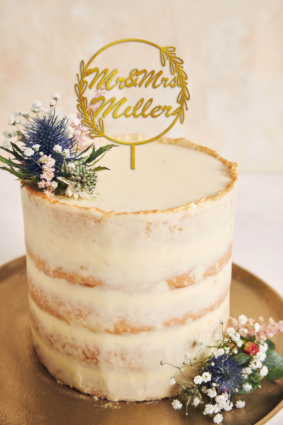 GOLD Wedding Cake Toppers, Wedding Cake Topper, Custom Cake Topper, Mr ...