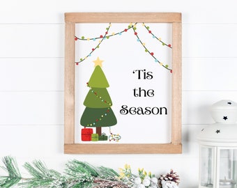 Tis the Season to Be Jolly, Christmas Decor, Printable Art, Wall Decor ...