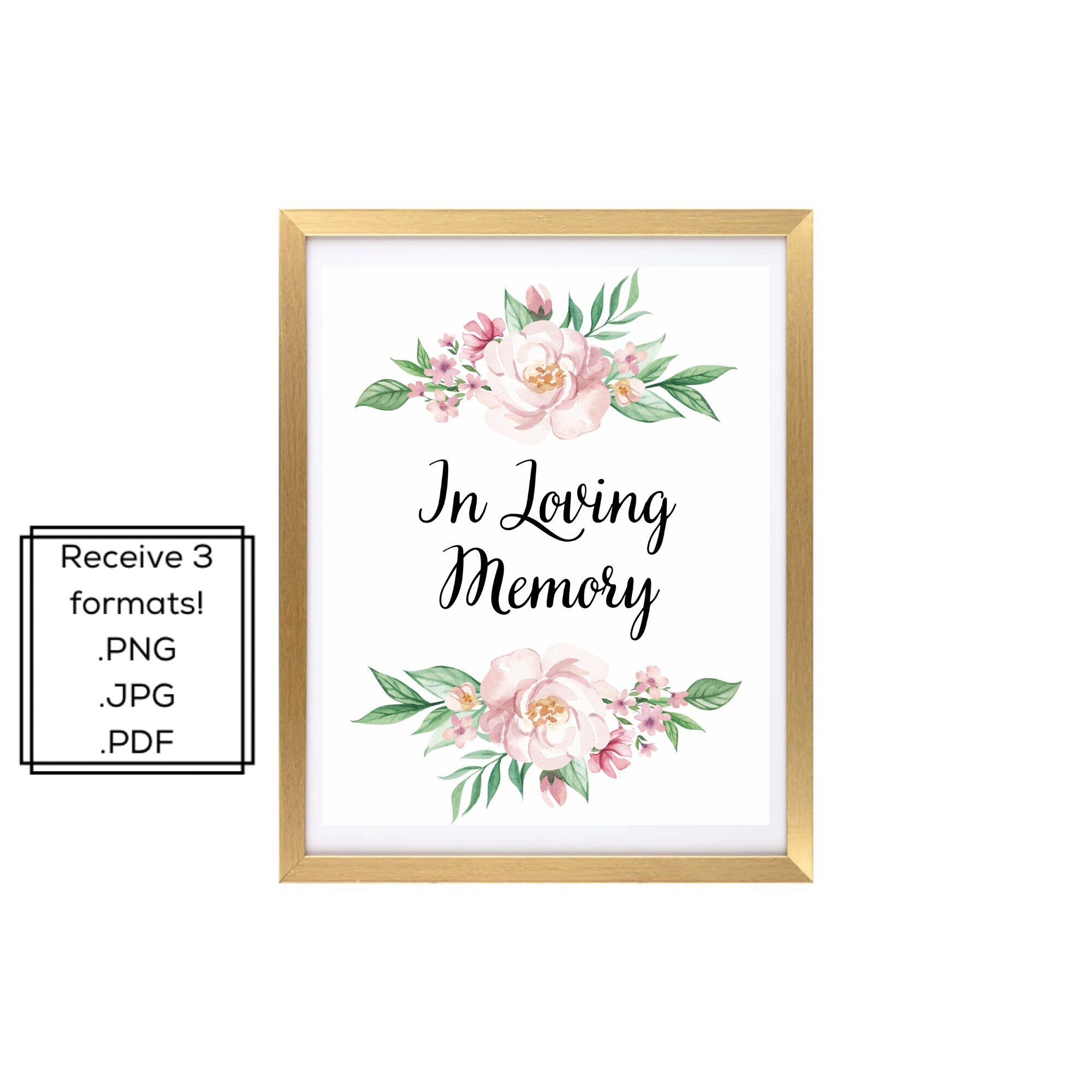 MEMORY TABLE in Loving Memory Printable Sign - Etsy