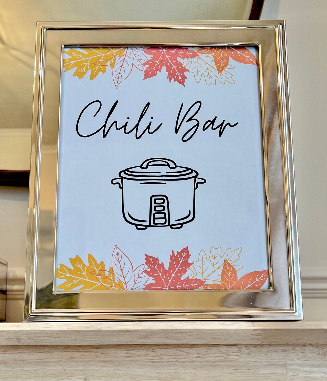 CHILI BAR Sign Pot Luck Sign, Thanksgiving Sign Chili Cook off Sign ...