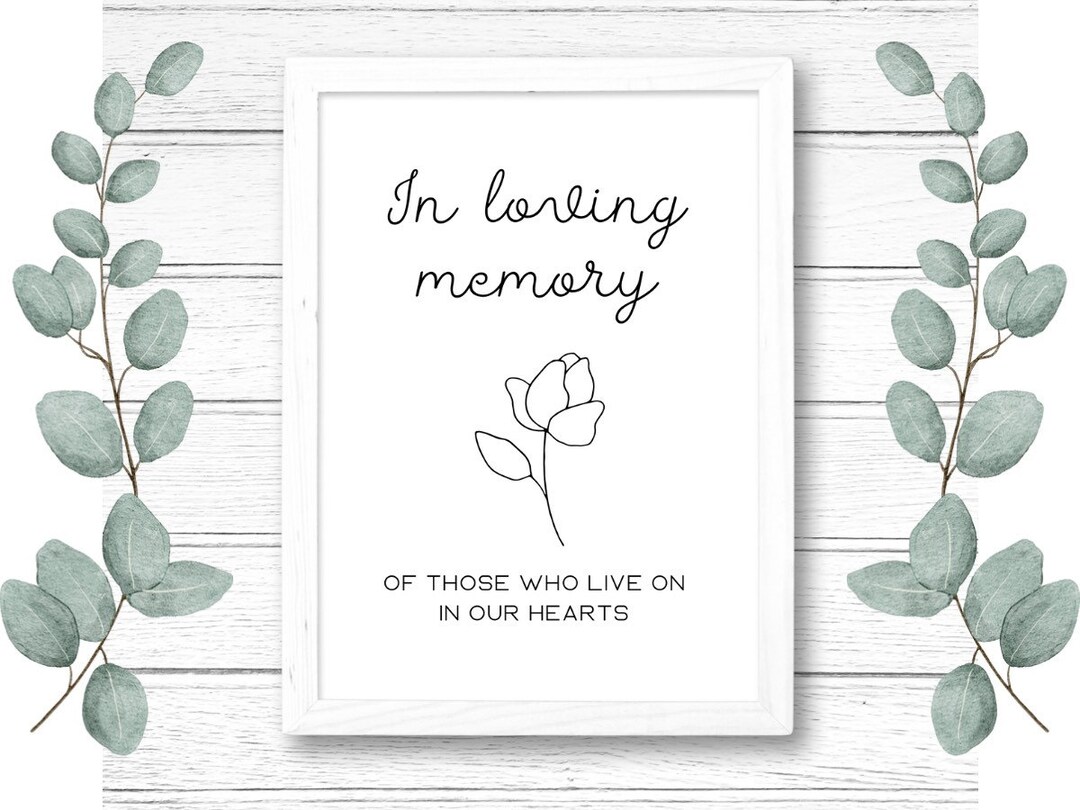 IN LOVING MEMORY Digital Download / Funeral Print / Memory Table - Etsy