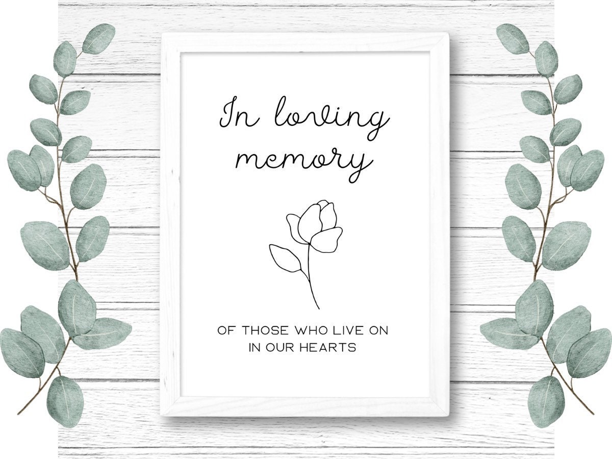 IN LOVING MEMORY Digital Download / Funeral Print / Memory Table - Etsy