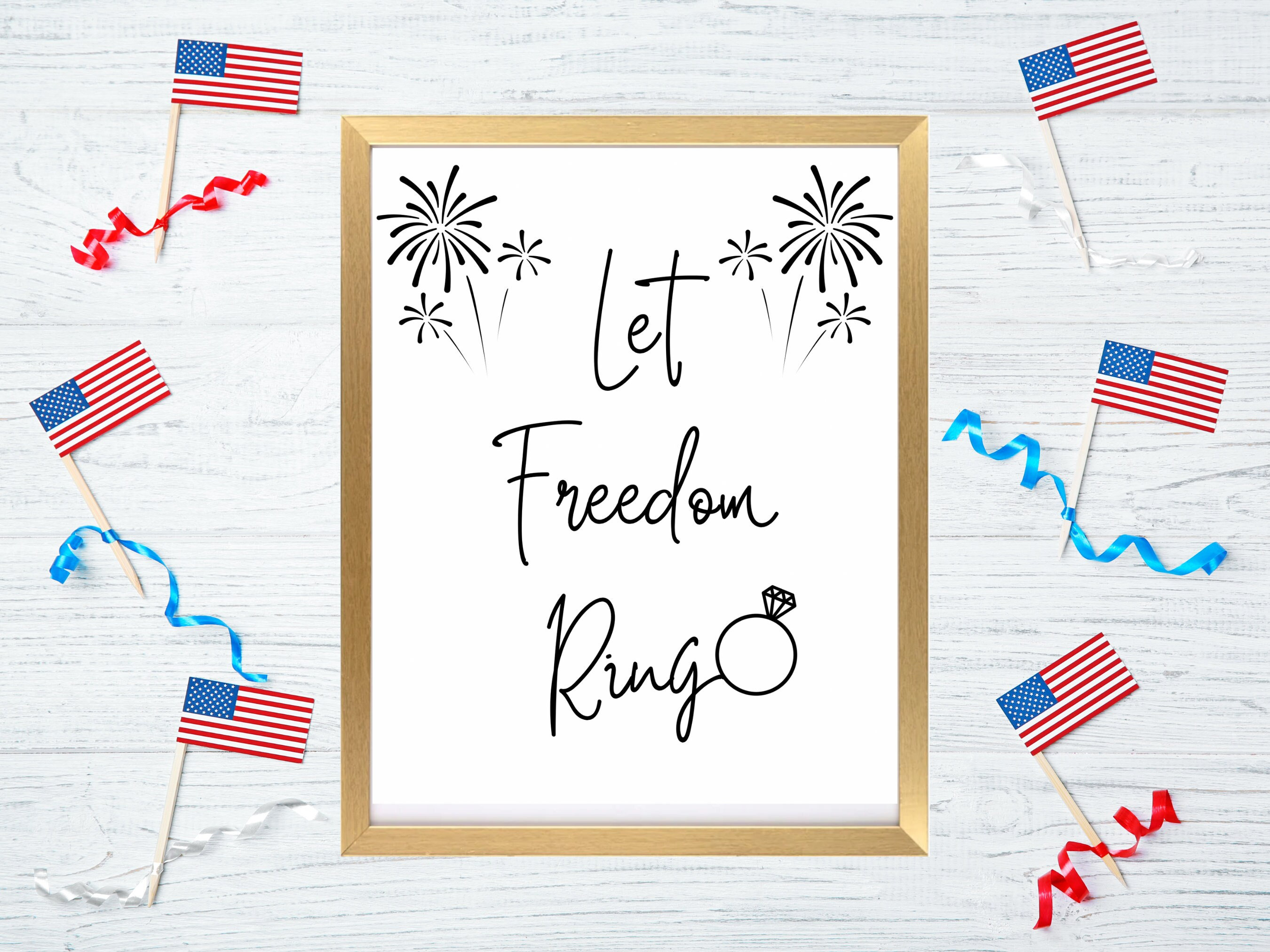 4th of July ENGAGEMENT PARTY Sign, Let Freedom Ring, Bachelorette ...