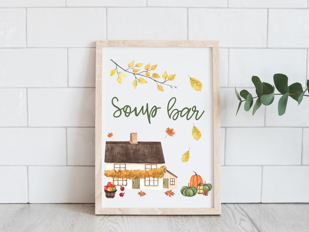 SOUP BAR SIGN Pot Luck Sign Chili Bar Sign Soup Party Chili Party - Etsy