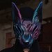 Japanese Kitsune Mask - Purple and Blue Wolf Mask Wearable, Japan Fox ...