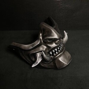 Black Oni Half Mask Wearable Samurai Mempo Mask: Japanese Mask ...