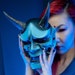 Blue Hannya Mask Made to ORDER Demon Mask Ninja Kabuki - Etsy