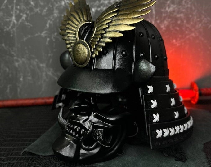 Samurai Daimyo Helmet Cosplay Mask Costume - Etsy