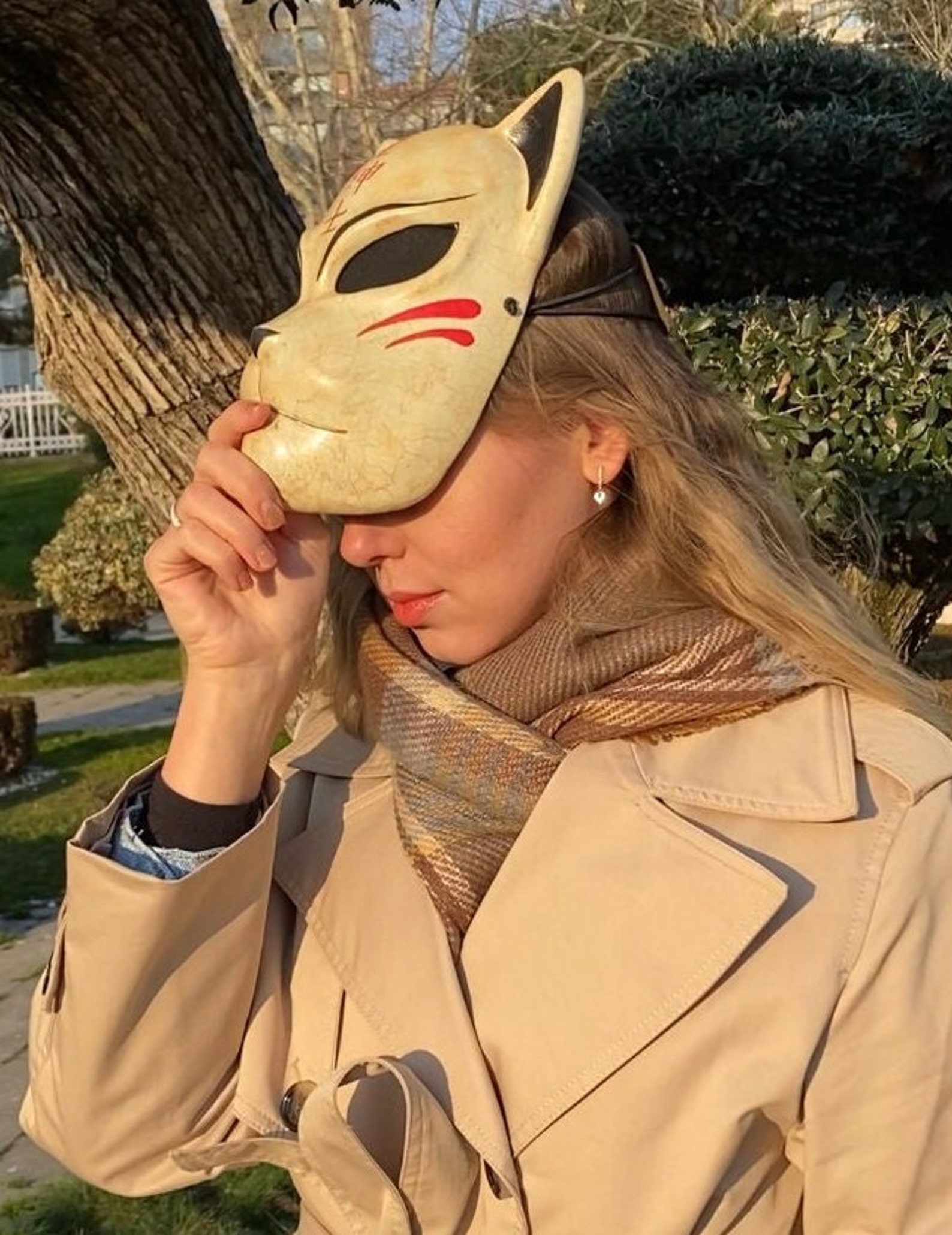 Japanese Kitsune Mask for Anime Cosplay. Ninja Demon Mask - Etsy