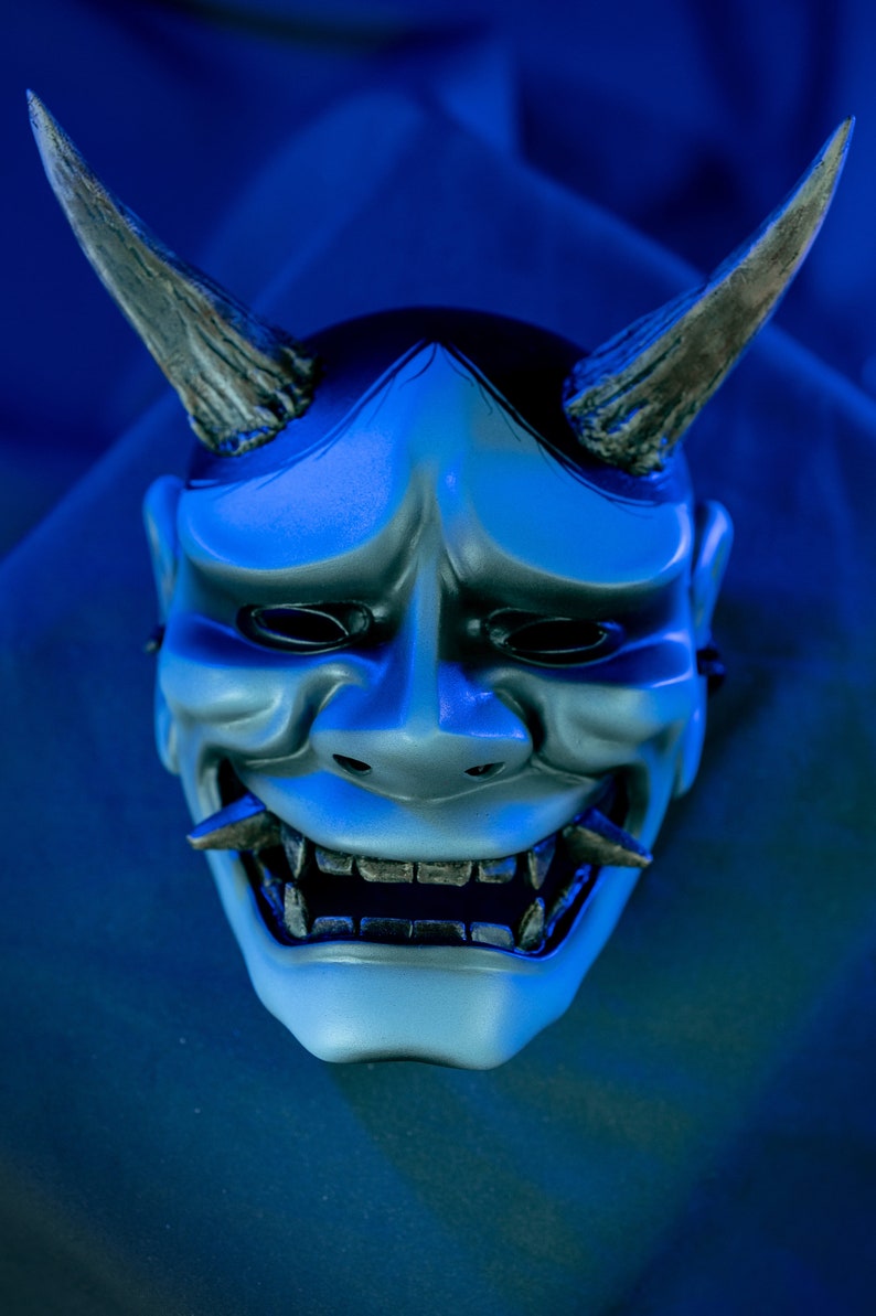 Blue Hannya Mask Made to ORDER Demon Mask Ninja Kabuki - Etsy