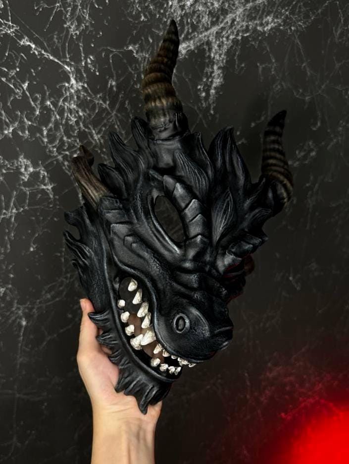 Japanese Dragon Mask: Made to Order Cosplay, Halloween Dragon Costume ...