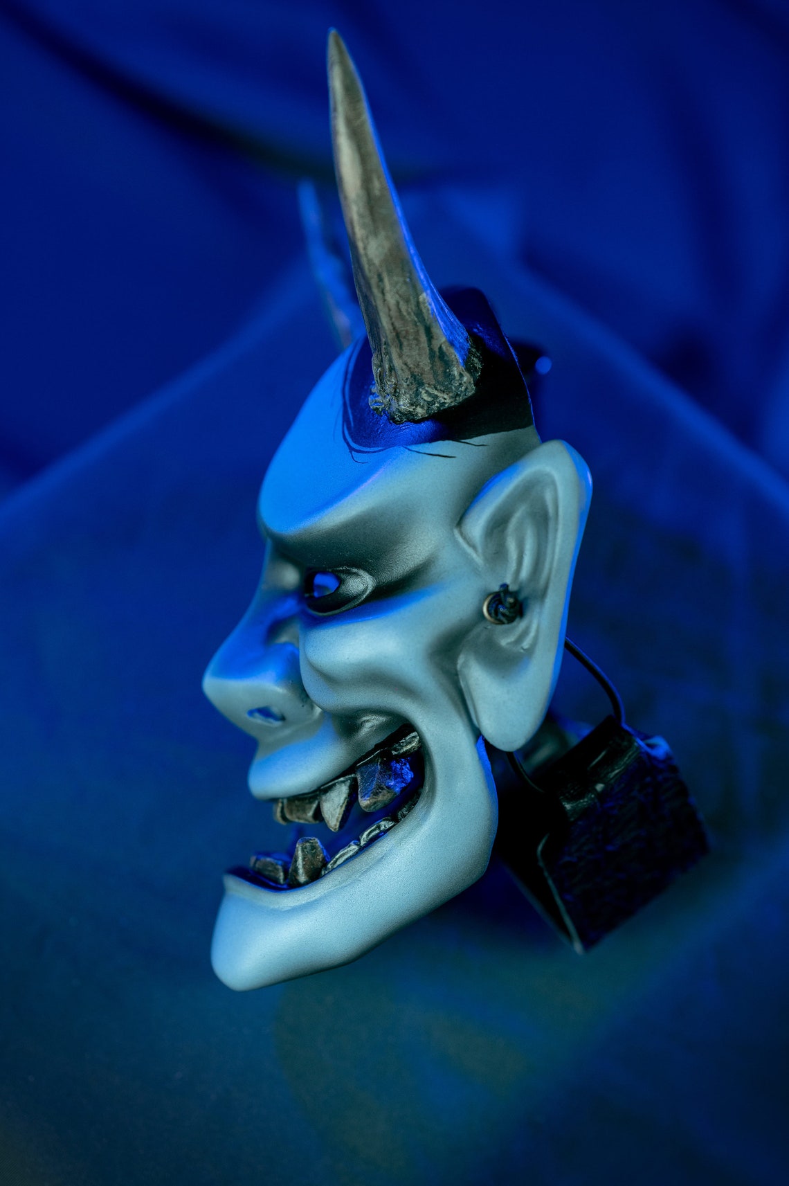 Blue Hannya Mask Made to ORDER Demon Mask Ninja Kabuki - Etsy
