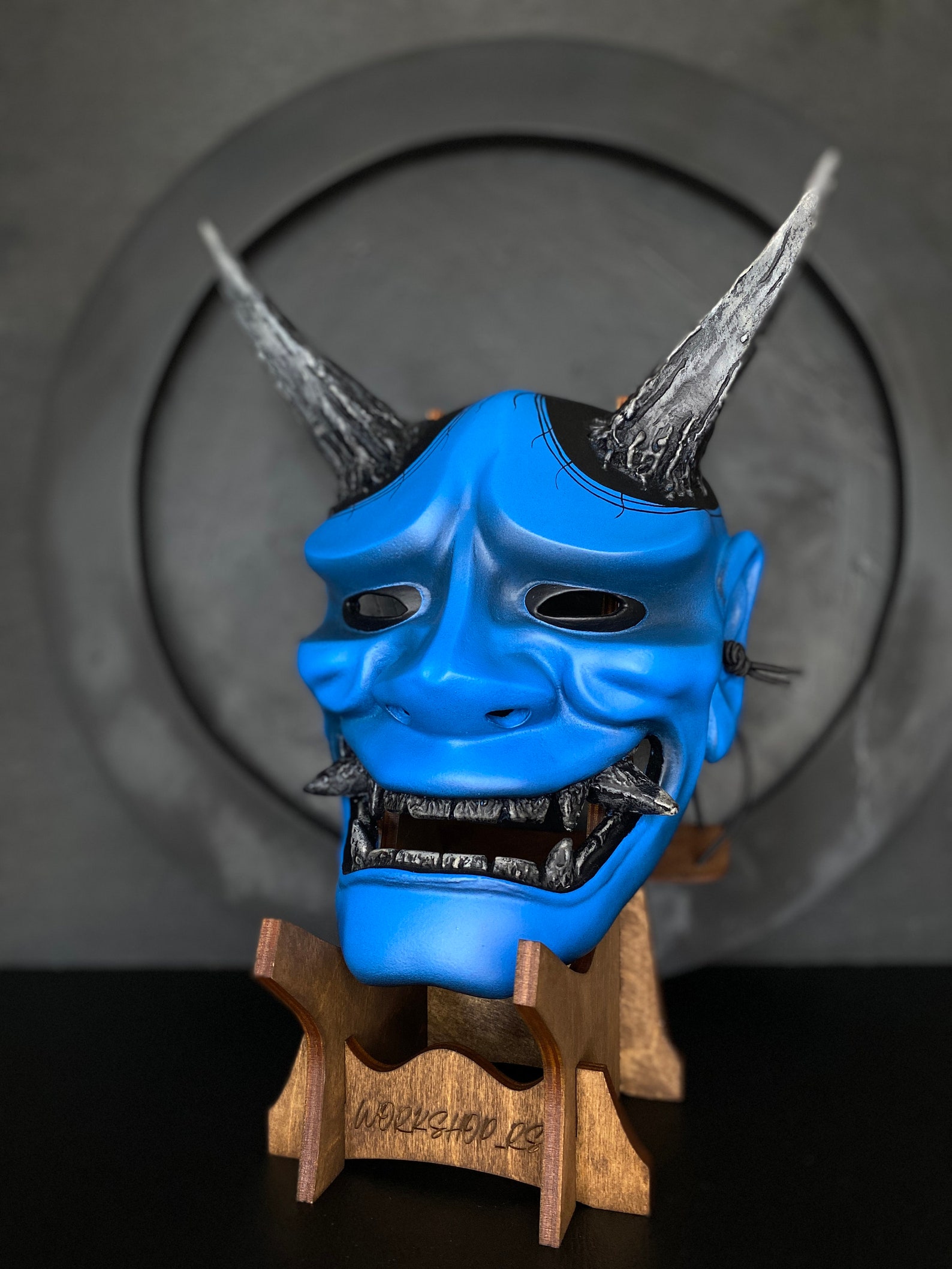 Blue Hannya Mask Japanese Hannya Mask Traditional Samurai - Etsy
