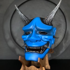 Blue Hannya Mask, Japanese Hannya Mask, Traditional Samurai Mask, MADE ...