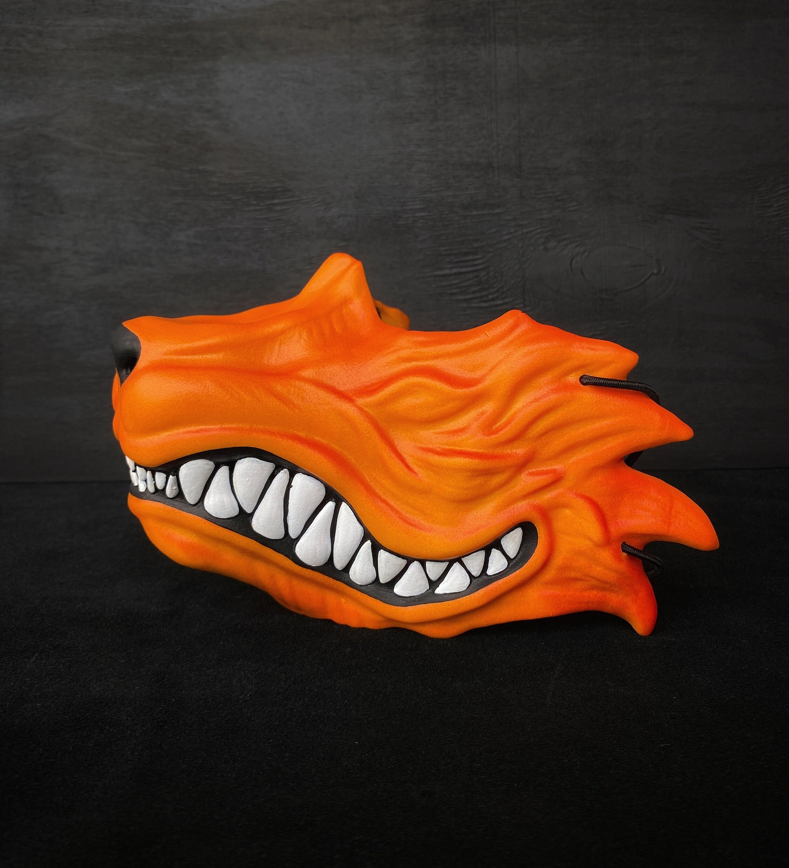 Kitsune Half Mask Wearable White Teeth Oni Wolf Mask Anime - Etsy