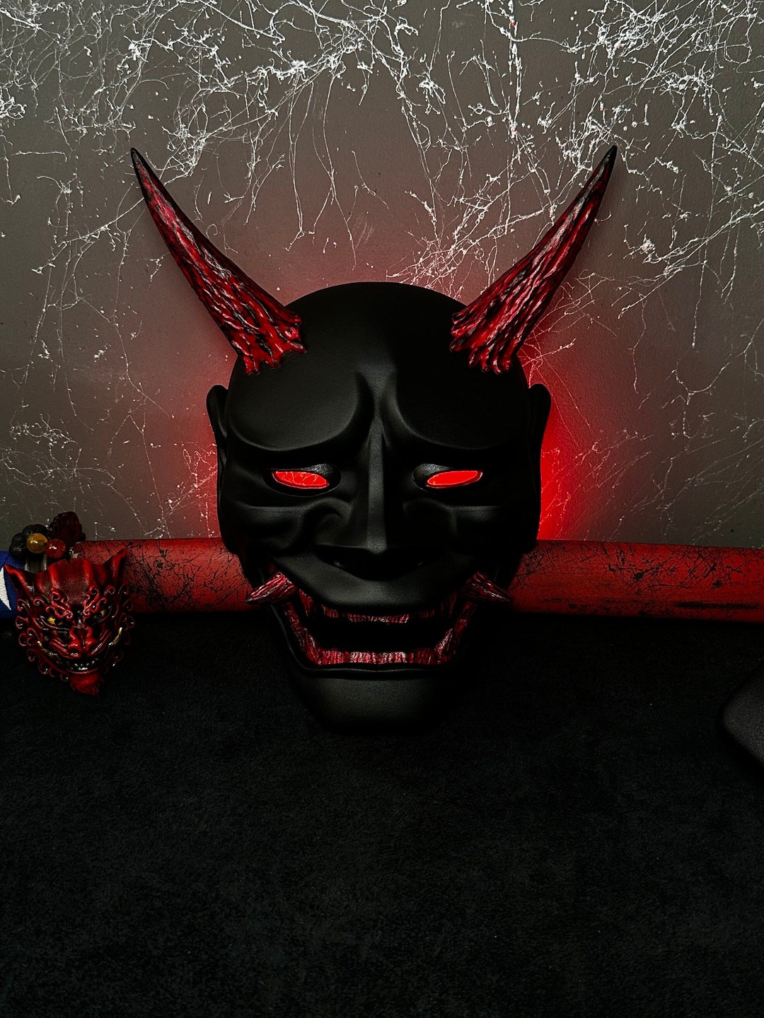 Japanese Traditional Hannya Mask, Samurai Mask Wearable, Demon Mask ...