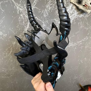 Black and Teal Dragon Mask, Smaug Mask Alodidae Dragon Mask Cosplay ...