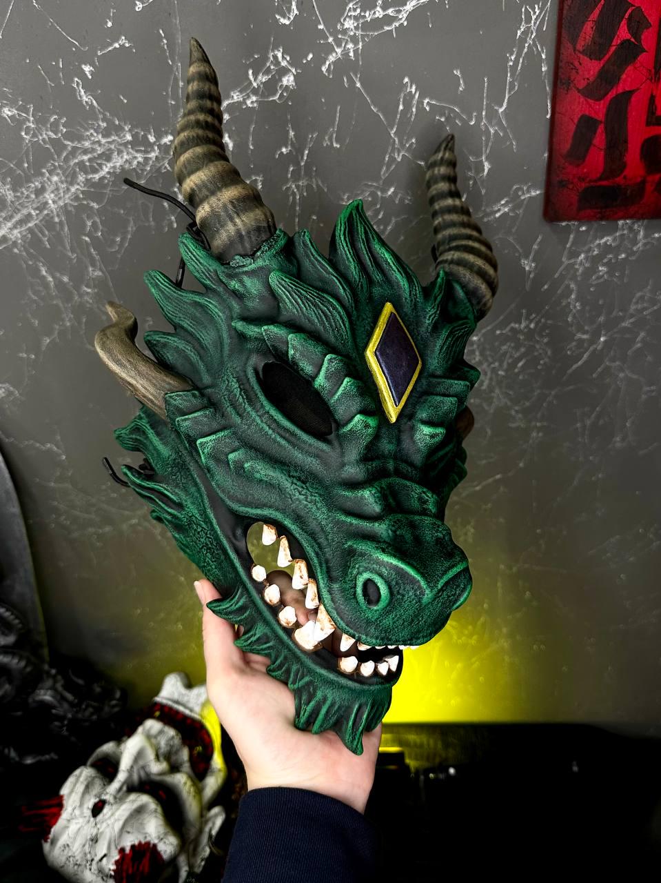 Wearable Blue Dragon Mask: Resin Halloween Costume - Etsy