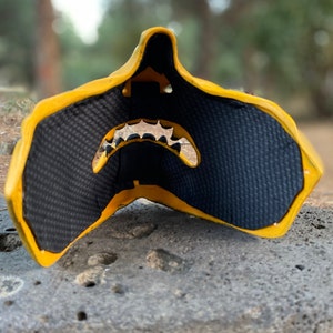 Mempo Mask, Yellow Oni Mask Japanese Menpo Mask, Samurai Mask Cosplay ...