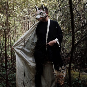 Japanese Kitsune Mask: Red and White Fox Cosplay, Wolf Mask - Etsy