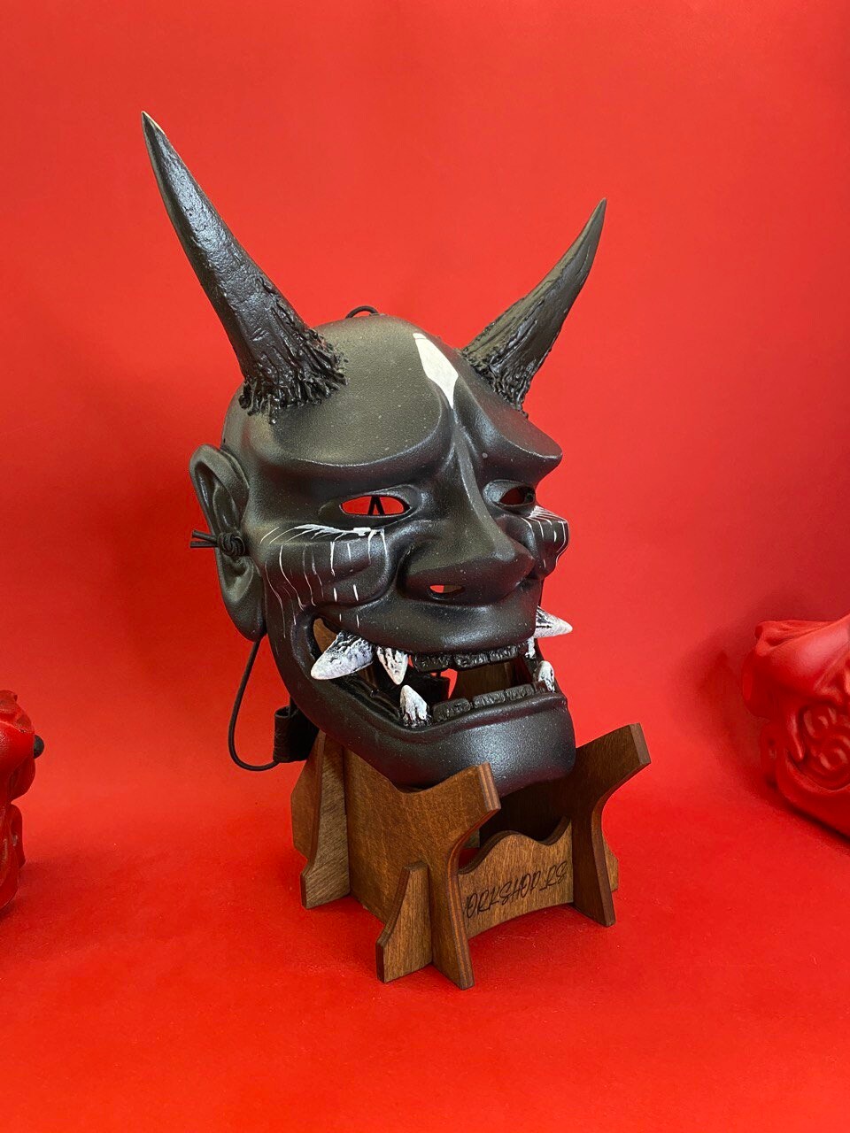 Black Hannya Mask Crying Demon Mask Wearable Oni Mask Grey - Etsy