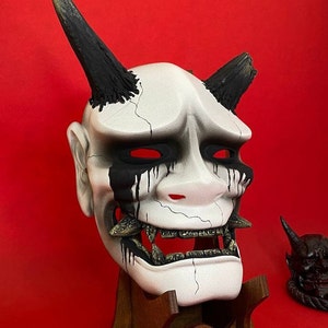 Japanese Hannya Mask: Crying Hannya White Anf Black Samurai - Etsy